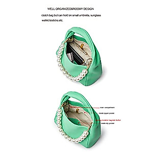 Small Goatskin Top Handle Clutch Handbags (4-Green)