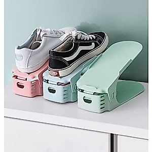 LUVADU ZCX Shoe Slots Organizer 6 PCS Shoes Slots Organizer, 3-Level Adjustable Shoe Stacker,Space Saver Shoe Stacker Storage Shoe Racks (Color : B)