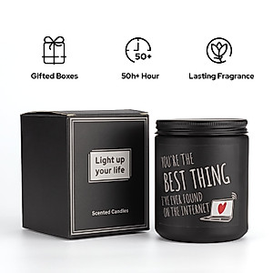 +1herolabs Scented Candles,Funny Candles for Men,Lavender Candles for Home,8oz-50hr Burn Time Soy Candles,Candle Gifts for Women,Long Lasting Candles for Men & Women in Black Jar Candle