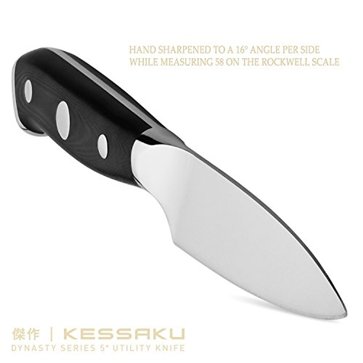 KESSAKU Paring Knife - 3.5 inch - Dynasty Series - Razor Sharp Kitchen Knife - Forged ThyssenKrupp German High Carbon Stainless Steel - G10 Garolite Handle with Blade Guard