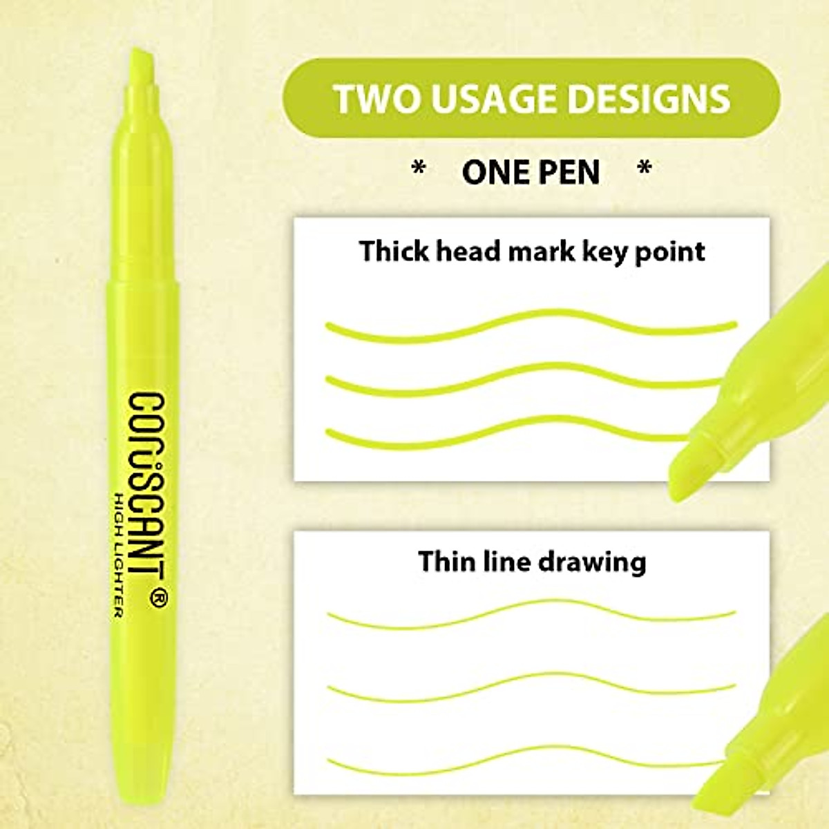 highlighters 80 pack, yellow highlighter,Chisel Tip Highlighter Pens, Non-toxic Odorless Quick-drying Markers for Multipurpose, Fade resistant, for classrooms and offices,A good gift for children