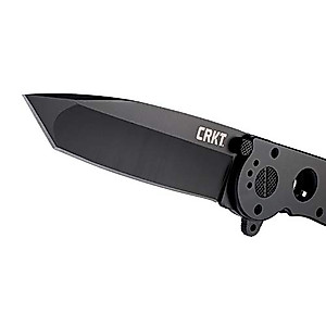 CRKT M16-04KS Folding Pocket Knife: Sandvik Steel Blade with Stainless Steel Handle, Carson Flipper Opening, and Frame Lock