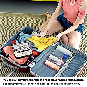 Travel Case Compatible with Oral-B Pro 1000 2000 3000 3500 CrossAction/ Smart 1500 Electric Toothbrush, Power Rechargeable Tooth Brushes Storage Holder Cover Bag for Brush Head, Charger（Box Only)