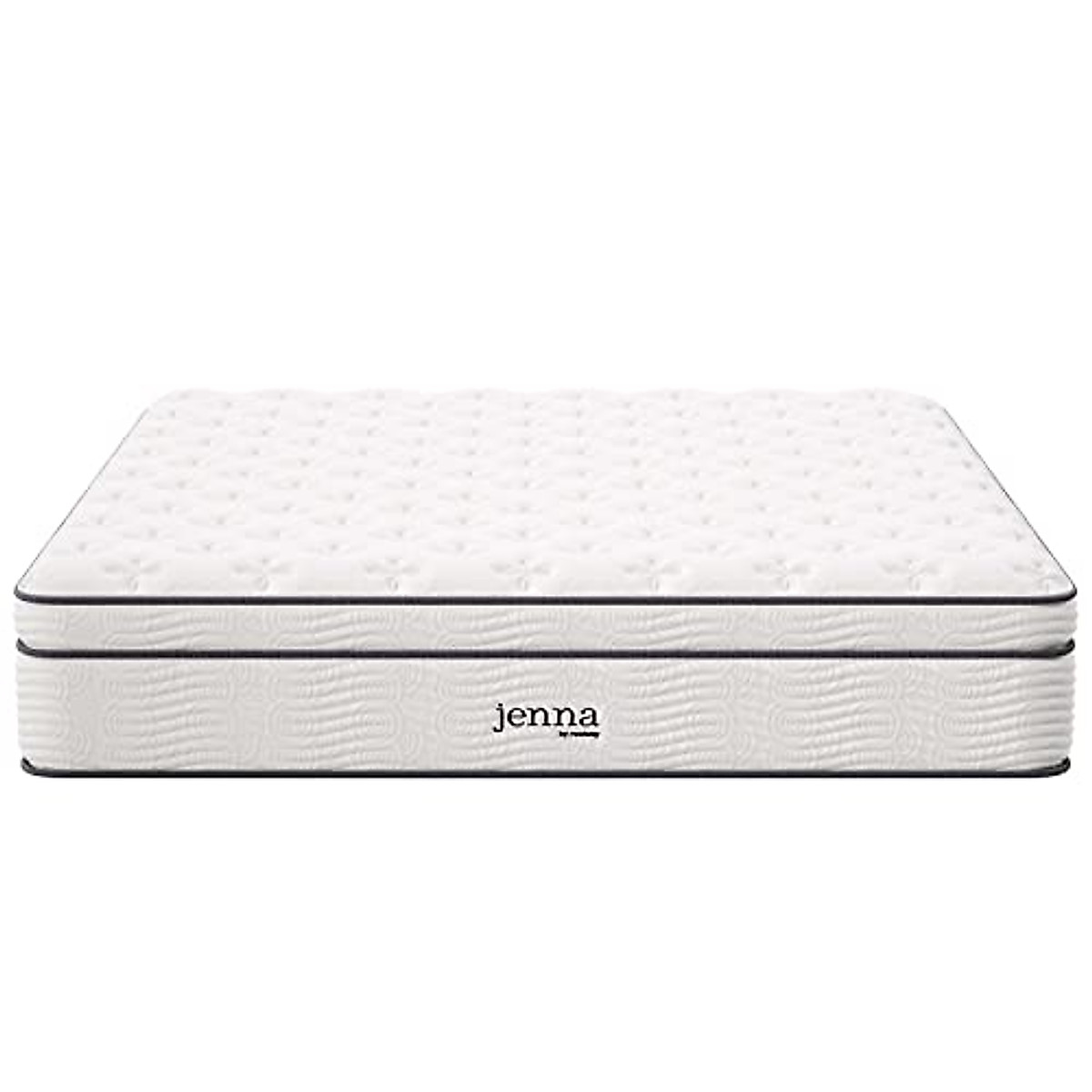 Modway Jenna 14” Innerspring and Memory Foam California King Mattress With Individually Encased Coils, White