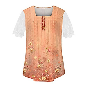 3/4 Length Sleeve Womens Tops Generic Cowgirl Tops for Women Western Sexy Black Tops with Sleeves for Women Woman's Rights Shirt Dress Shirts Women Business Casual（7-Ginger,Medium）