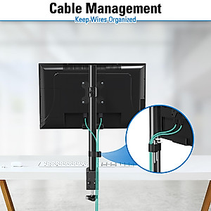 MOUNTUP Single Monitor Mount, Adjustable Monitor Stand for Max 32 Inch Flat Curved Computer Screen, Monitor Arm Desk Mount Fit VESA 75x75& 100x100, up to 17.6lbs, with C-Clamp and Grommet Base, Black