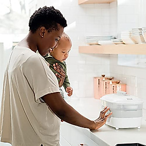 The First Years Modular Baby Bottle Sterilizer - Countertop Bottle Sterilizer - Sanitizes Baby Bottles, Baby Pacifiers, Breast Pump Parts - Baby Bottle Feeding Supplies