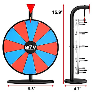KOOV Prize Wheel, 12" Spinning Wheel for Prizes Tabletop or Wall Mounted, 12 Slots Color Spinner Wheel, Spinning Wheels Dry Erase for Roulette Wheel Carnival Games Tradeshow