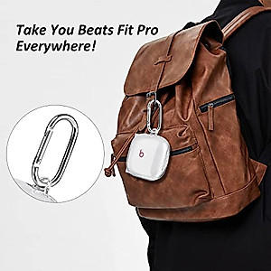 Beats Fit Pro Case Cover, Filoto Hard Case for Apple Beats Fit Pro 2021 Shockproof Protective Earbuds Case with Keychain Accessories for Men Women (Clear)