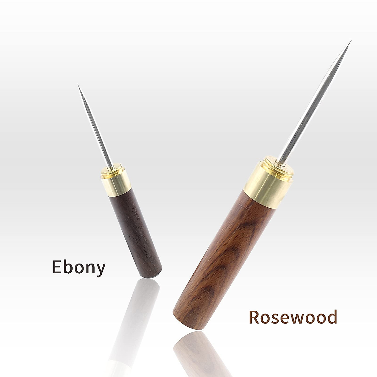 Zorfeter 6.8" Ice Picks, Stainless Steel Ice Crusher Portable Ice Tool with Wood Handle & Safety Cover, for Kitchen, Bar, Bartender, Restaurant, Pack of 2