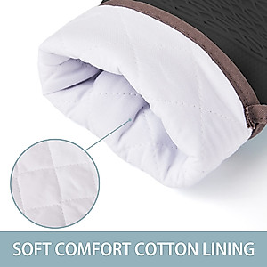 Silicone Oven Mitts Heat Resistant, Oven Mitts and Pot Holders Sets, Kitchen Mittens 5 Piece Set, Oven Gloves for Cooking,Baking,BBQ, Black Oven Mitts, Easy Clean