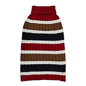 iBofans Dog Sweater - Winter Autumn Crochet Coat Apparel Fashion Cable Knit Clothes for Cold Weather