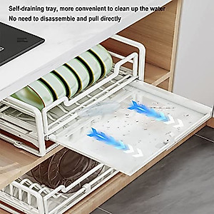 WEKIVA Under Sink Organizers,Kitchen Cabinet Organization,Cabinet Organizers and Storage, Pull-Out Wire Baskets Pull Out Under Cabinet Sliding Shelf Slide Out Pantry Shelves Sliding Drawer Storage