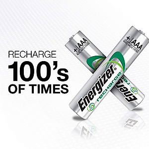 Rechargeable AAA Batteries, NiMH, 800 mAh, Pre-Charged, 4 Count (Recharge Power Plus) - EVENH12BP4, 2 Pack