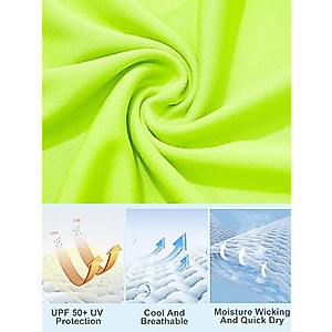 MAGCOMSEN Woman Athletic Top Fitted Running Shirts Women Sun Protection Shirts for Women Lightweight Shirts Long Sleeve Shirts for Women Fluorescent Green