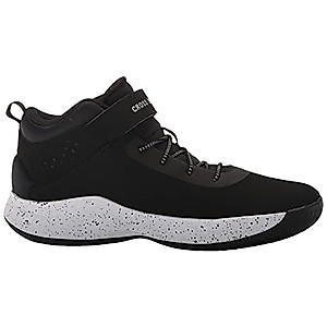 adidas Cross Em Up 5 Basketball Shoe, Black/Silver Metallic/White, 3 Wide US Unisex Little_Kid