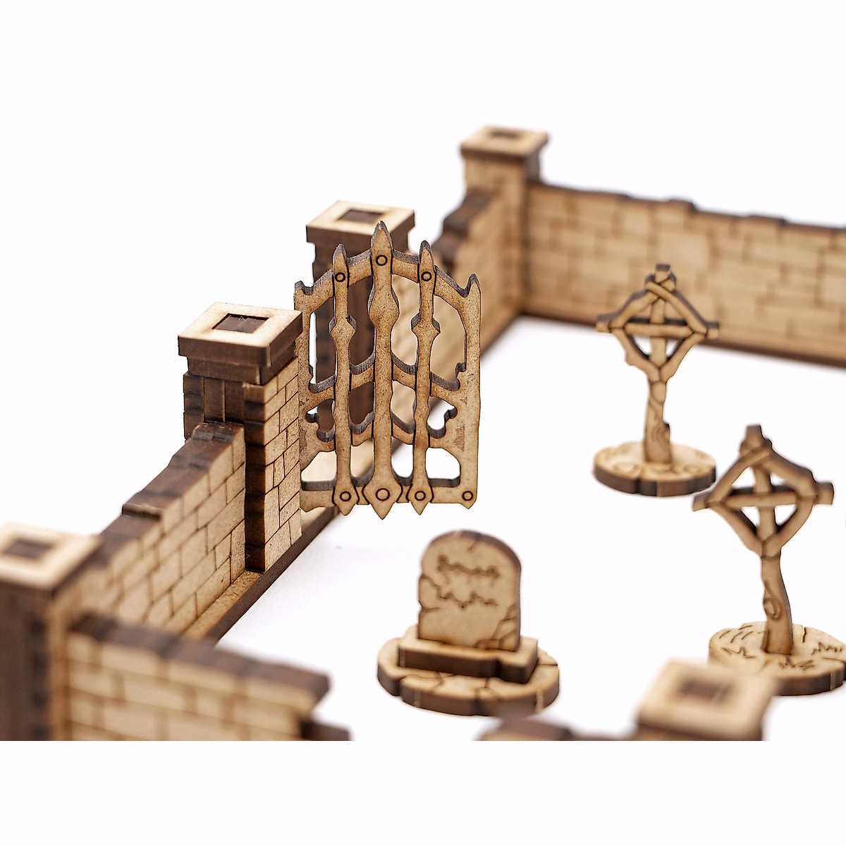 TowerRex Graveyard Crypt Cemetery D&D Terrain Buildings - DND Accessories for Dungeons & Dragons, Pathfinder, Warhammer, Tabletop Battle map Grid, Wargaming Terrain, Scenery for 32mm 28mm Miniatures
