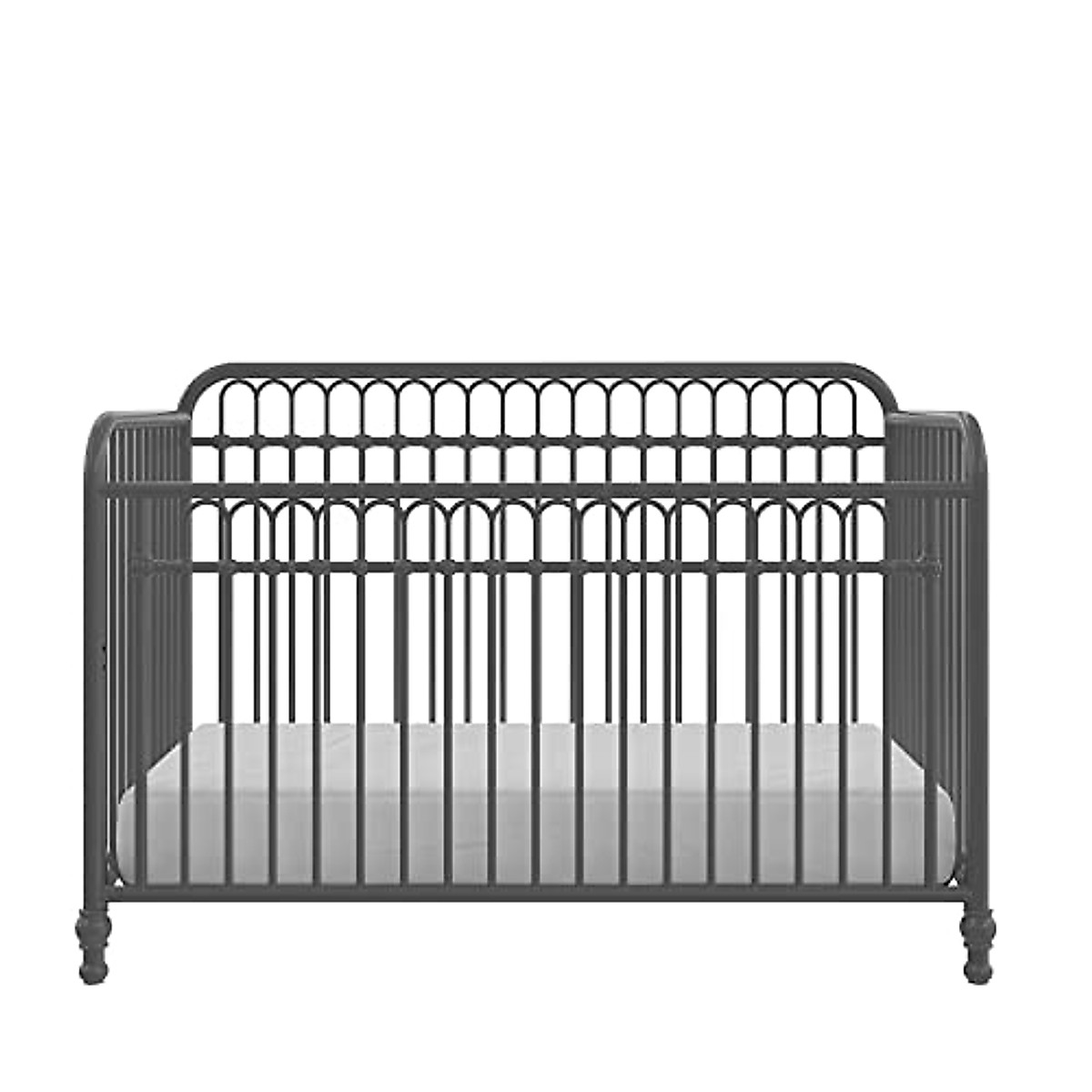 Little Seeds Raven 3-in-1 Convertible Metal Crib, JMPA Certified, Gray