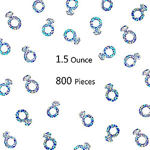 Wedding Decorations Diamond Ring Foil Table Confetti for Engagement Vanlentines Day Bachelorette Bridal Shower Party Favors (Iridescent Silver,1.5 oz/Bag,700-800 Piece/Bag)