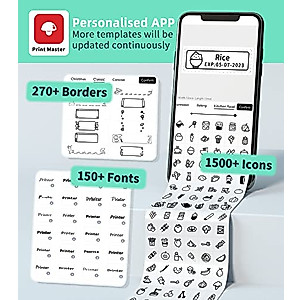 Vixic Label Maker Machine with Tape D1600 Label Maker Bluetooth Label Printer Sticker Maker for Phone Labeler Machine with Multiple Templates for Home, Office, School, Storage, Kitchen, Gift Labeling