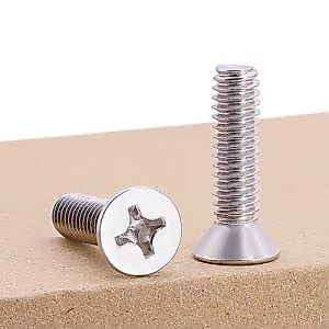 4-40 x 3/8" (100 pcs) Flat Head Machine Screws, 304 Stainless Steel (18-8), Phillips Drive, Cross Recessed 80° countersunk Head Screws, Coarse Thread UNC, ANSI B18.6.3-2