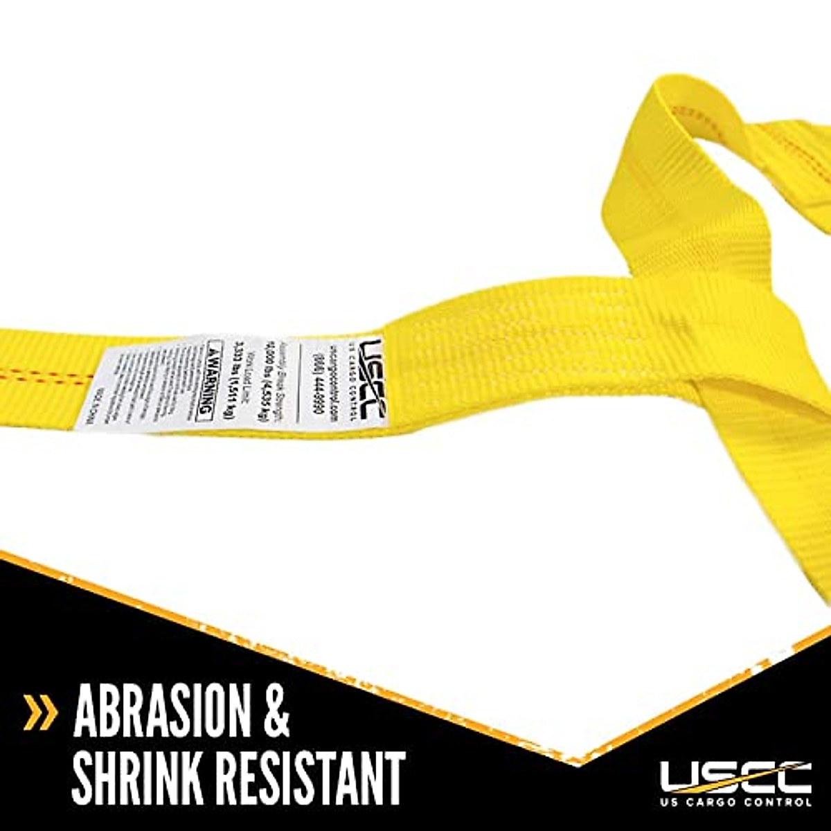 US Cargo Control Tow Dolly Basket Strap, Yellow Car Dolly Strap with Flat Hook End Fittings, Great for Tow Dolly Car Hauling, Fits Most 14-17 Inch Wheels, 3,333 Pound Working Load Limit