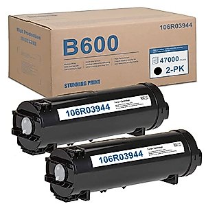 WEDCHUN B600 Black Compatible B600 /B605 /B610 /B615 Black Extra High Capacity Toner-Cartridge (47,000 Pages) - 106R03944 Replacement for Xerox B600 B610 B605 B615 Printers ( 2 Pack )