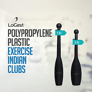Logest Mace Exercise Club - Heavy Duty Plastic Indian Clubs Available in 1 LB and 2 LB Set 3LB Set 4LB Set of 2 Perfect for Strength Training Rehabilitation Improves Grip Full Body Workout Mace Clubs