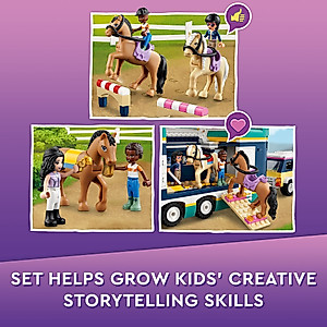 LEGO Friends Horse Show Trailer 41722, Horse Toy for 8 Plus Year Old Girls and Boys with 2 Horses, SUV Car and Riding Accessories, Animal Playset, Gift idea