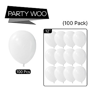 PartyWoo Pearl White Balloons 100 pcs 12 Inch White Balloons Pearl Balloons for White Pearl Balloons Wedding Party Engagement Bridal Baby Shower Birthday Graduation White Party Decorations White-Z30