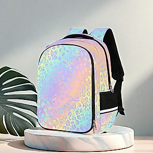 CFERSAN Rainbow Multifunctional Backpack Durability Laptops Water Resistant College School Travel Backpack Gifts for Men Women Girls