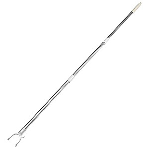 DOITOOL Clothesline Long Reach Pole Aluminium Alloy Closet Reacher Pole with Hook Adjustable Clothes Rod Clothesline Fork, High Reach Garment Hook Sturdy Clothesline Pole Curtain Pull Rod