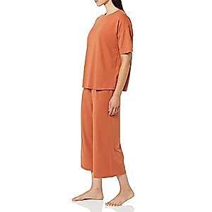 Amazon Essentials Women's Knit Jersey Pajama Set, Terracotta, X-Small