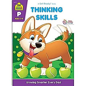 School Zone - Thinking Skills Workbook - 64 Pages, Ages 3 to 5, Preschool to Kindergarten, Problem-Solving, Logic & Reasoning Puzzles, and More (School Zone Get Ready!™ Book Series)