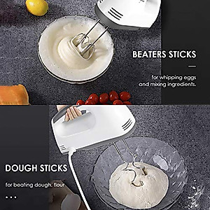 2023 Hand Mixer Electric, 7 Speeds Selection Portable Handheld Kitchen Whisk, 2 Stainless Steel Accessories, Lightweight Powerful Handheld Electric Hand Mixer Grey, Kitchen Mixer with Cord for Cream, Cookies
