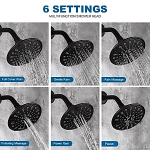 POP SANITARYWARE Shower Faucet Set with Tub Spout Oil-Rubbed Bronze, Tub and Shower Trim Kit with 6 Inch Shower Head, Bathroom Single Handle Tub and Shower System, Rough-in Valve Included