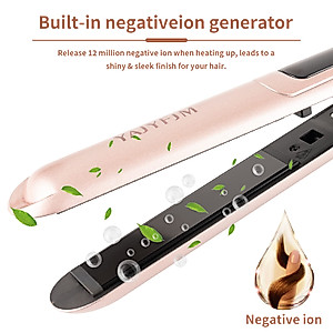 Hair Straightener - Flat Iron - Ceramic Hair Straightener and Curler 2 in 1-Flat Iron for Hair Prizm - 15 S Fast Heating-Maximum 450 DF (1.1 Inch,Champagne Gold)