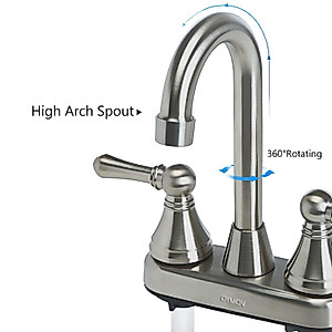 OYMOV RV Faucet Brushed Nickel - Non-Metallic Bathroom Sink Faucets for RVs, Fifth Wheels, Motor Homes, Travel Trailers, Campers, Boats