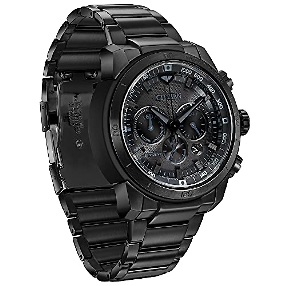 Citizen Men's Eco-Drive Weekender Ecosphere Chronograph Watch in IP Stainless Steel, Black Dial (Model: CA4184-81E)