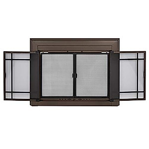 Pleasant Hearth EN-5500 Pleasant Hearth Enfield Glass Firescreen, Small, Burnished Bronze