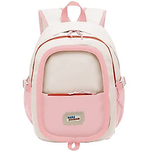 Leaper Water-resistant Laptop Backpacks Lightweight Shoulder Backpack Cute Travel Satchel Pink