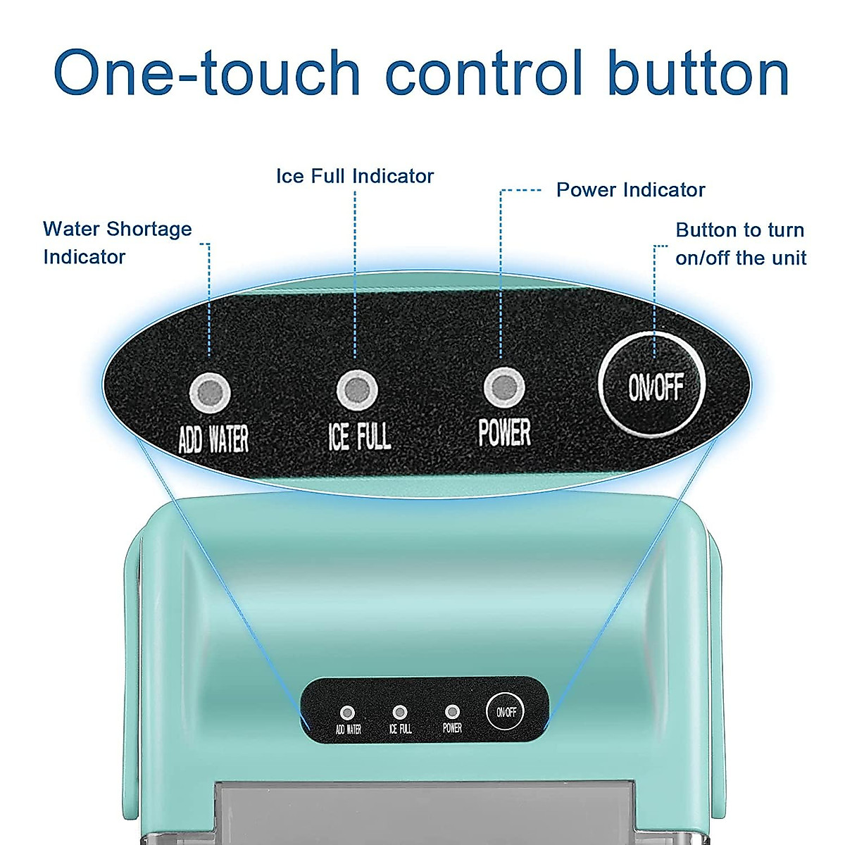 Antarctic Star Countertop Ice Maker Portable Ice Machine with Handle,Self-Cleaning Ice Makers, 26Lbs/24H, 9 Ice Cubes Ready in 6 Mins for Home Kitchen Party Bar Green