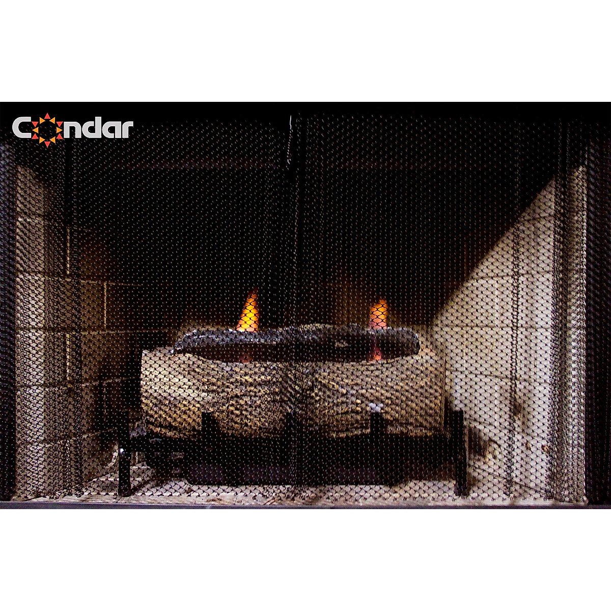 Enhance the Style of Your Fireplace with a Condar Mesh Screen. Fireplace Mesh Screen Curtain. 22" High. Includes 2 Panels, each 24" Wide.