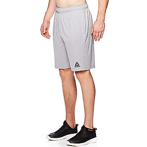 Reebok Men's Drawstring Shorts - Athletic Running & Workout Short - Cruz Sleet Heather, Small