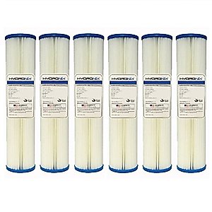 Hydronix SPC-45-2050 50 Micron 20 Inch Whole House Sediment Water Filter 6 Pack