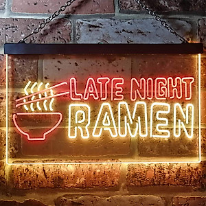 ADVPRO Late Night Ramen Japanese Food Dual Color LED Neon Sign Red & Yellow 16" x 12" st6s43-i3305-ry