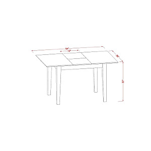 HomeStock Vintage Vogue Furniture Mlel5-Mah-16 5-Piece Modern Dining Table Set- 4 Kitchen Parson Chairs and Butterfly Leaf Rectangle Table Solid Wood Frame -High Back & Mahogany Finish
