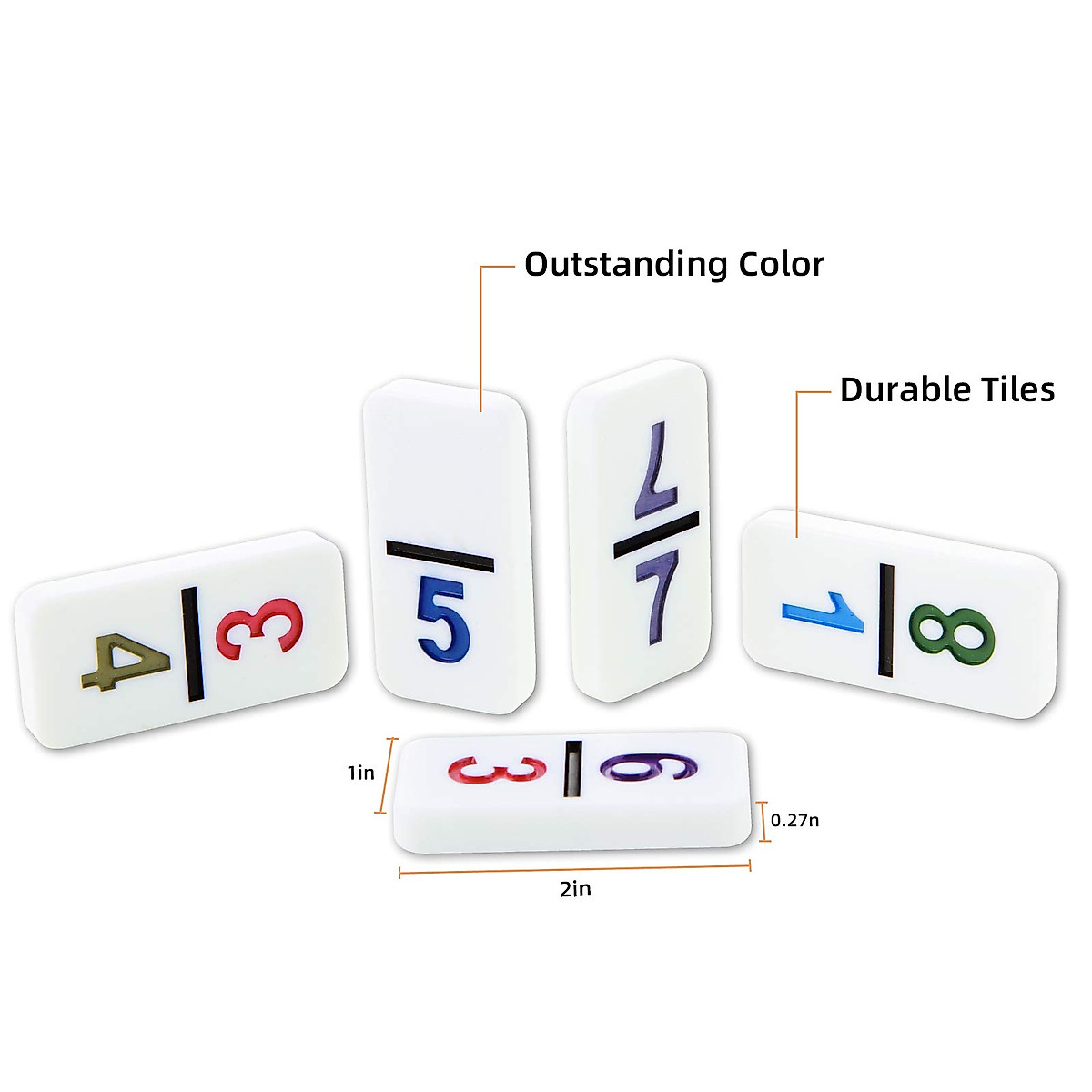 NOLIE Mexican Train Dominoes Game, Double 12 Dominoes Set, Colored Number Dominoes with Aluminum Case