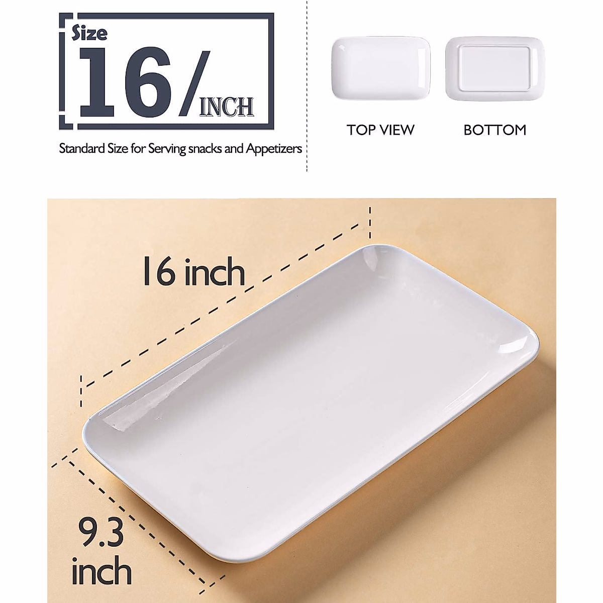 DELLING 3 Oz Dipping Bowls & 16 Inch Serving Platter Set