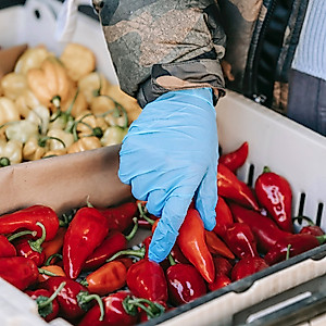 SwiftGrip Disposable Nitrile Exam Gloves, 3-mil, Blue, Nitrile Gloves Disposable Latex Free, Medical Gloves, Cleaning Gloves, Food-Safe Rubber Gloves, Powder Free, Non-Sterile, 50-ct Box (Large)